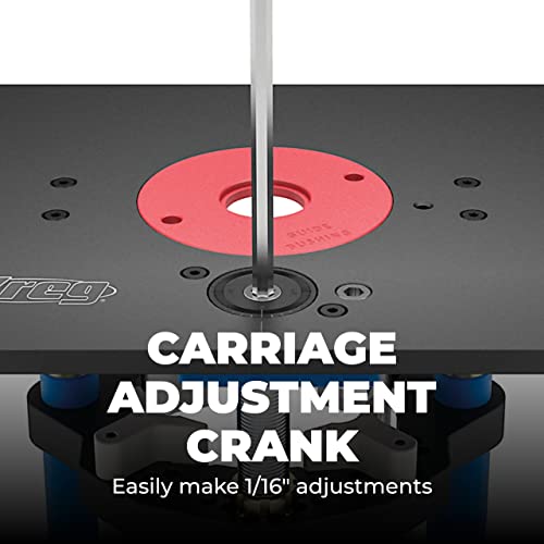 Kreg PRS5000 Precision Router Lift - Router Table Lift System - Durable Router Plate Insert - Router Table Plate Insert - For Quick, Accurate, Reliable & Repeatable Setups