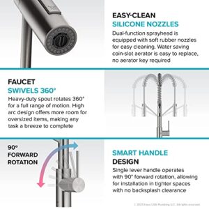 Kraus KPF-2631SFS Oletto Single Handle Commercial Kitchen Faucet, 21.85 inch, Pull Down Stainless Steel