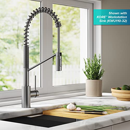 Kraus KPF-2631SFS Oletto Single Handle Commercial Kitchen Faucet, 21.85 inch, Pull Down Stainless Steel