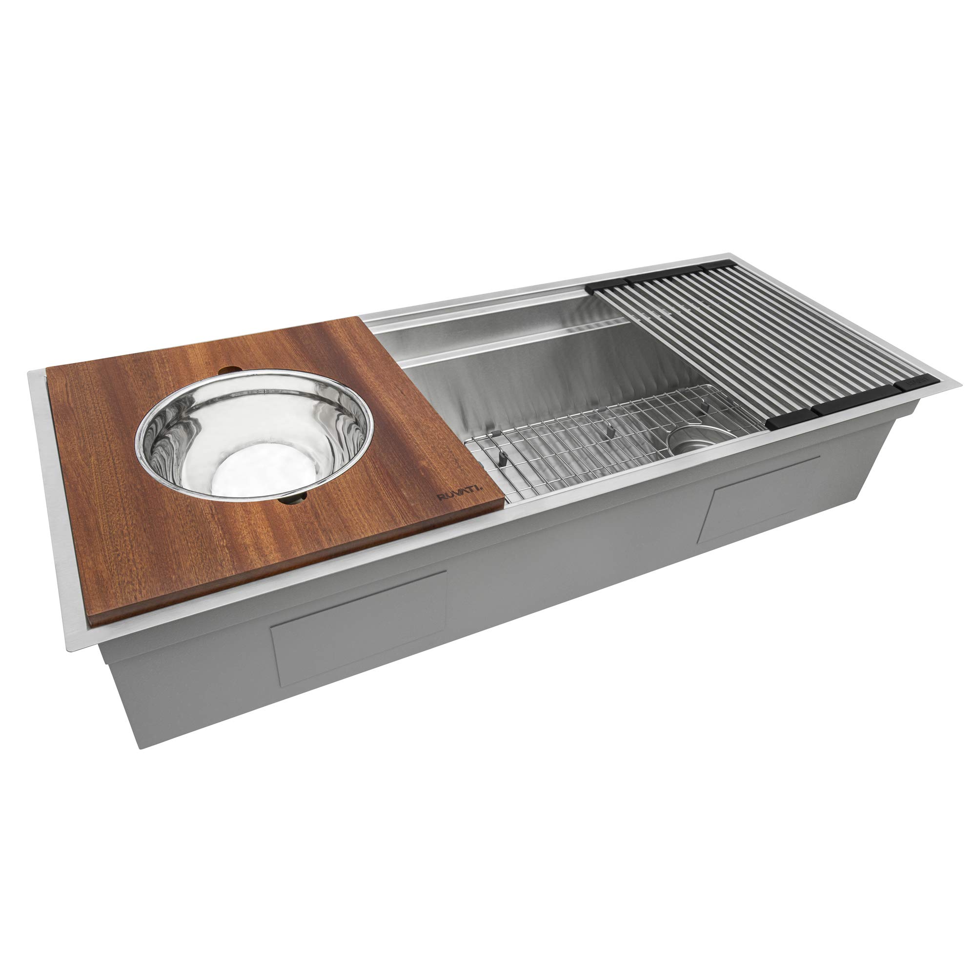 Ruvati 33-inch Workstation Ledge Kitchen Sink Undermount 16 Gauge Stainless Steel - RVH8222