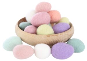 pastel easter felt eggs- 100% wool felt- choose 6 or 12 count- by sheep farm felt