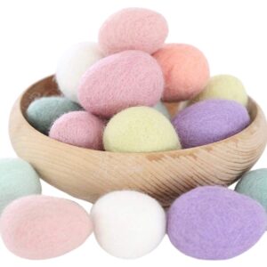 Pastel Easter Felt Eggs- 100% wool felt- choose 6 or 12 count- by Sheep Farm Felt