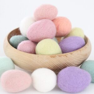 Pastel Easter Felt Eggs- 100% wool felt- choose 6 or 12 count- by Sheep Farm Felt