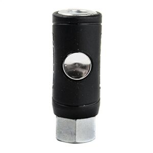 rapidair k7220 push button safety air quick coupler, 1/4 fnpt, black