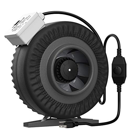 VIVOHOME 4 Inch 203 CFM Round Exhaust Inline Duct Fan with Speed Controller and Leather Sheath