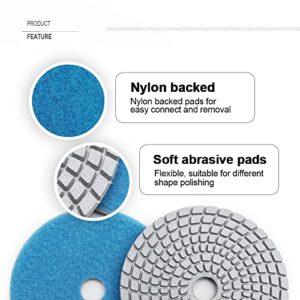 SHDIATOOL 4 - Inch Diamond Polishing Pads Wet Set of 8Pcs Plus An Aluminum Backer for Marble Granite Stone 100mm