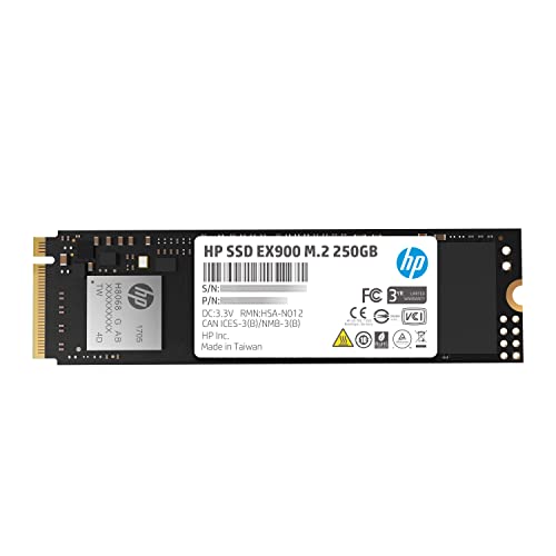 HP EX900 M.2 250GB PCIe 3.0 x4 NVMe 3D TLC NAND Internal Solid State Drive (SSD) 2YY43AA#ABC