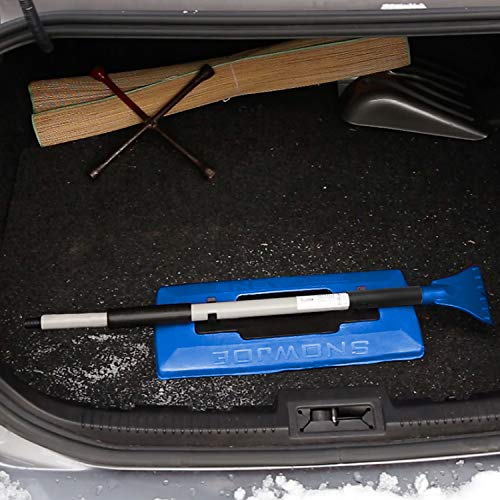 Snow Joe SJBLZD-JMB-SJB 2-In-1 Telescoping Jumbo Snow Broom + Ice Scraper,Blue