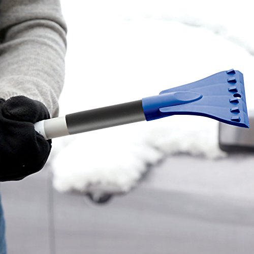 Snow Joe SJBLZD-JMB-SJB 2-In-1 Telescoping Jumbo Snow Broom + Ice Scraper,Blue