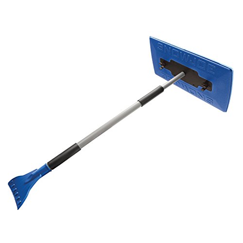 Snow Joe SJBLZD-JMB-SJB 2-In-1 Telescoping Jumbo Snow Broom + Ice Scraper,Blue