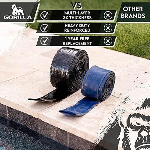 GORILLA Swimming Pool Backwash Hose with Clamp - Extra Heavy Duty - Weather and Chemical Resistant (25 FT)