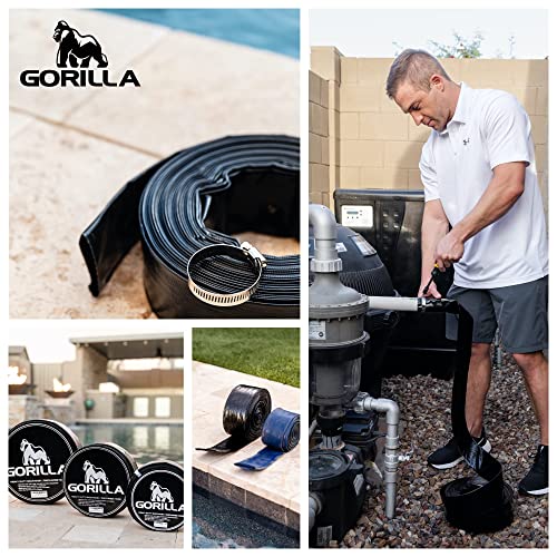 GORILLA Swimming Pool Backwash Hose with Clamp - Extra Heavy Duty - Weather and Chemical Resistant (25 FT)