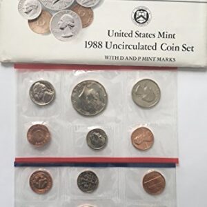 1988 P D US Mint Set 10 Piece Comes in the Original Packing from the Mint Uncirculated