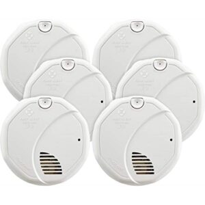 first alert brk 3120b-6 hardwired smoke detector with photoelectric and ionization with battery backup, 6-pack , white