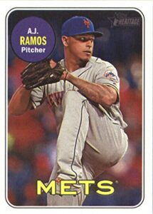 2018 topps heritage #217 a.j. ramos new york mets baseball card