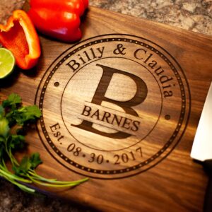 christmas gifts for couples 2023 usa handcrafted custom cutting board! engrave your giftee's name & date! personalized cutting board wedding gift anniversary gift for couple