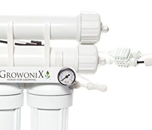 GROWONIX EX400 400 Gallon Per Day Reverse Osmosis System Ultra High Flow Rate Water Purification Filter for Hydroponics Gardening Growing Drinking H20 Coffee Point of use On Demand Purifier