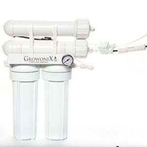 GROWONIX EX400 400 Gallon Per Day Reverse Osmosis System Ultra High Flow Rate Water Purification Filter for Hydroponics Gardening Growing Drinking H20 Coffee Point of use On Demand Purifier