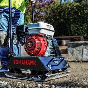 Tomahawk 5.5 HP Honda Vibratory Plate Compactor Tamper for Ground, Gravel, Dirt, Asphalt, Compaction GX160 Engine