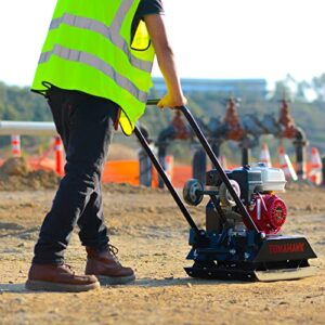 Tomahawk 5.5 HP Honda Vibratory Plate Compactor Tamper for Ground, Gravel, Dirt, Asphalt, Compaction GX160 Engine