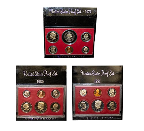 1979 S -1981 US Mint Set Clad Proof Set Run 18 Coins