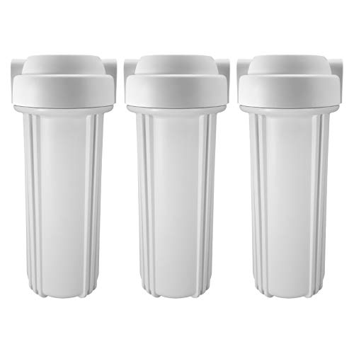 Express Water White Double O Ring Standard 10" Filter Housing for RO Reverse Osmosis System - 3 Pack