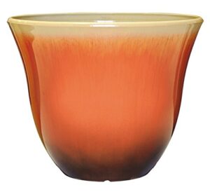 classic home and garden honeysuckle resin flower pot planter, tequila sunrise, 15"