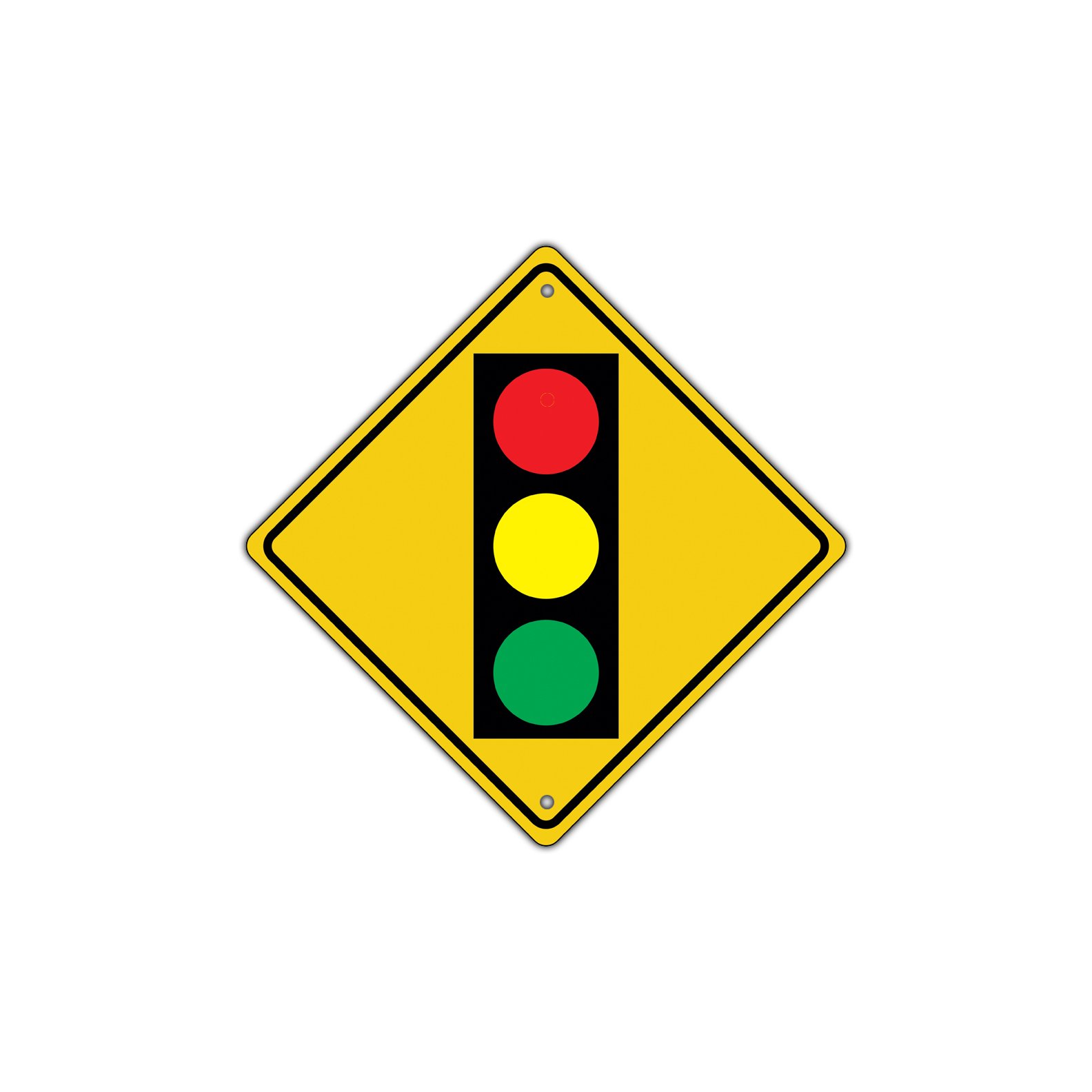 Traffic Light Ahead with Symbol Crossing Metal Aluminum Road Sign 12x12