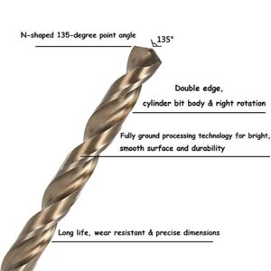 2PCS 21/64" HSS Jobber Length COBALT Twist Drill Bits