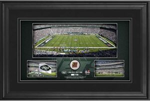 new york jets framed 10" x 18" stadium panoramic collage with game-used football - limited edition of 500 - nfl game used football collages