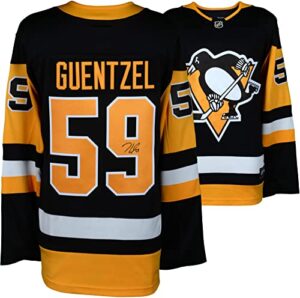 jake guentzel pittsburgh penguins autographed black fanatics breakaway jersey - autographed nhl jerseys