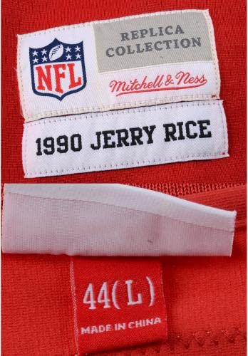 Jerry Rice San Francisco 49ers Autographed Red Mitchell & Ness Replica Jersey with "HOF 2010" Inscription - Autographed NFL Jerseys