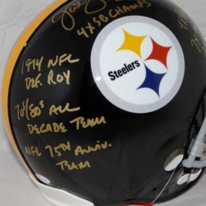 Jack Lambert Signed F/S Steelers 63-76 TB ProLine Helmet W/STATS- JSA W Auth *G - Autographed NFL Helmets