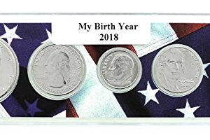 2018-5 Coin Birth Year Set in American Flag Holder Collection Seller Uncirculated