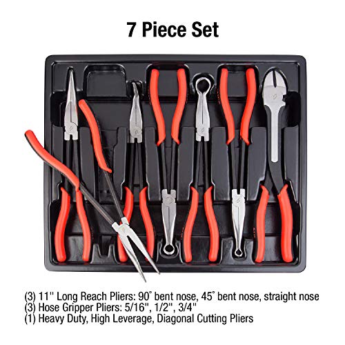 Sunex 3613V 7Pc Long Reach Pliers Set,Red