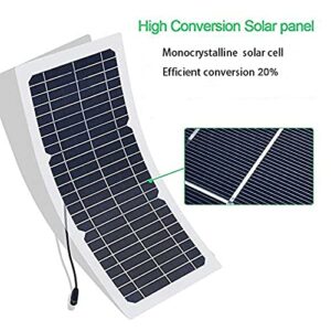 XINPUGUANG 10W 12V Solar Panel Solar Trickle Charger Portable Battery Maintainer with Cigarette Lighter DC Alligator Clip Cable for RV Boat Cabin Tent Car Trucks Trailers