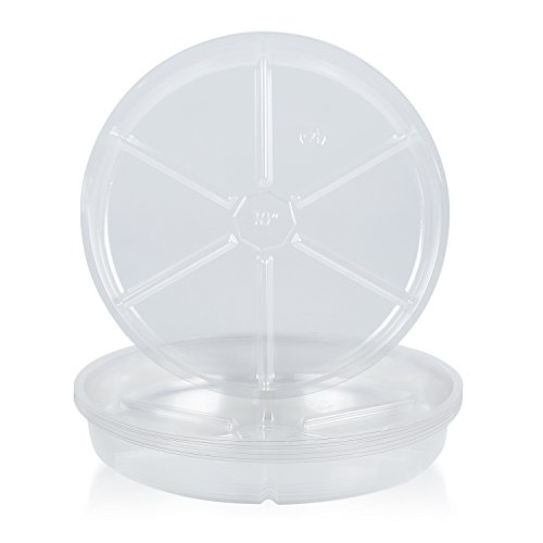 Idyllize 10 Pieces of 4 inch, Clear Plastic Plant Saucer Drip Trays for pots (4")