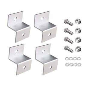 f-ber 1 set (4pcs) solar panel mounting hardware z type bracket aluminum w/stainless bolt for rv boat off grid 38mm width solar panels (38 * 25 * 27mm/1.49"*0.98"*1.06")