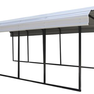 Arrow Shed CPH122907 29-Gauge Carport with Galvanized Steel Roof Panels, 12' x 29' x 7', Eggshell