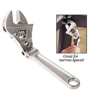 GETUHAND Flexhead Adjustable Wrench 8", Flex Ratcheting Wrench with 180 Degree Rotating Head