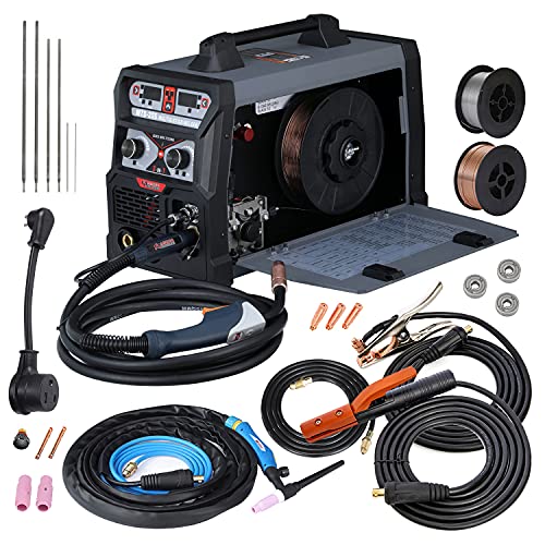 MTS-205 205 Amp MIG/TIG-Torch/Stick Arc Combo Welder, Weld Aluminum(MIG) 110/230V Dual Voltage Welding New