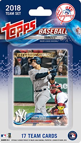 New York Yankees 2018 Topps Factory Sealed 17 Card Limited Edition Team Set with Aaron Judge Future Stars All Star Rookie Cup Card Plus Others