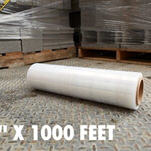 18 Inches X 1000 Feet Tough Pallet Shrink Wrap, 80 Gauge Industrial Strength Plastic Film, Commercial Grade Strength Film, Moving & Stretch Packing Wrap, for Furniture, Boxes, Pallets (8-Pack)