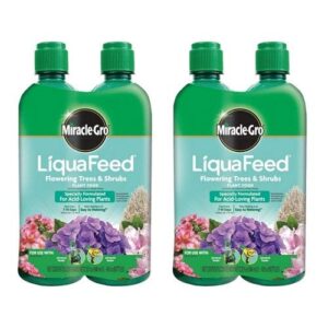 miracle-gro liquafeed flowering trees and shrubs plant food refill pack (2 pack), 4 bottles