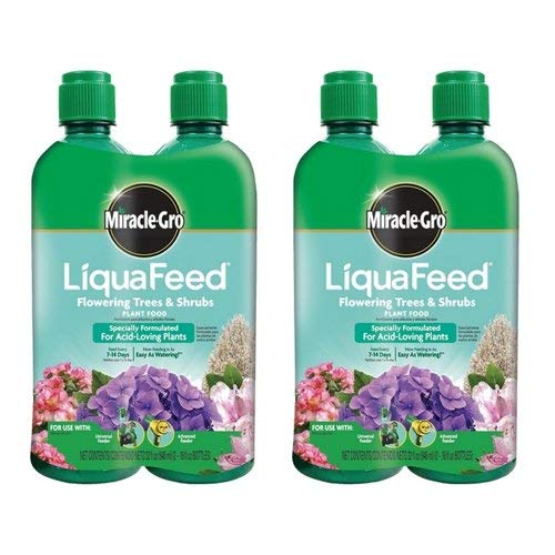 Miracle-Gro LiquaFeed Flowering Trees and Shrubs Plant Food Refill Pack (2 Pack), 4 bottles