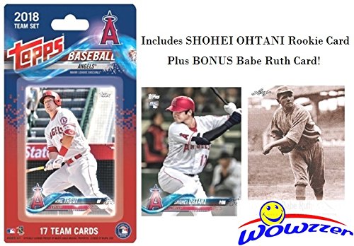 Los Angeles Angels 2018 Topps Baseball EXCLUSIVE Special Limited Edition 17 Card Complete Team Set with SHOHEI OHTANI FIRST ROOKIE, Mike Trout, Albert Pujols & More Plus BONUS BABE RUTH Card! WOWZZER