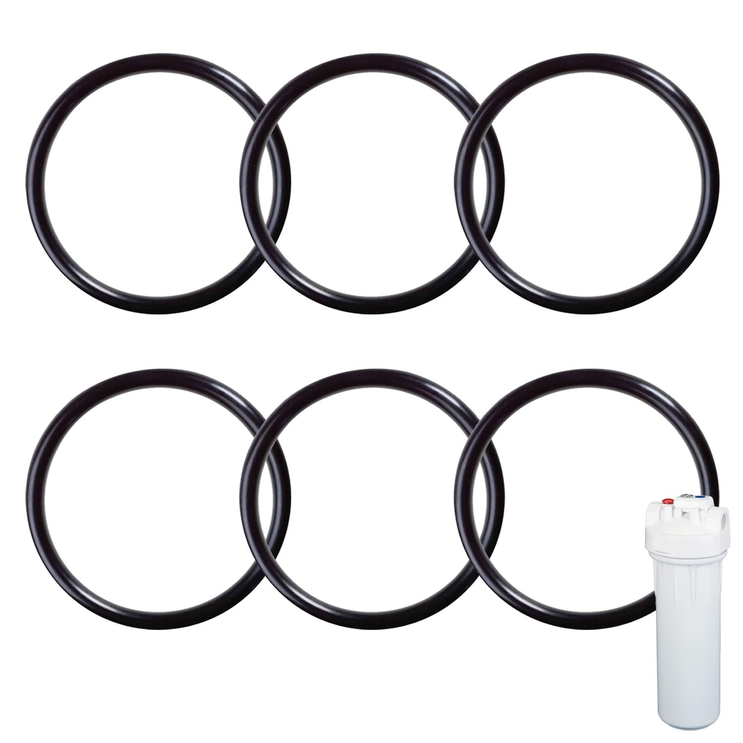 Impresa O-Rings Water Filter Replacement Gaskets - 6 Pack - Tight Seal and Stops Leaks - Quick and Easy to Install - Compatible with Whole Home Water Filtration System (2.5 in)