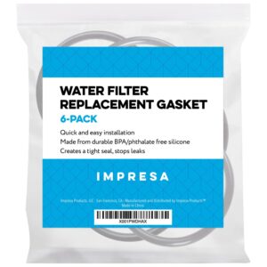 Impresa O-Rings Water Filter Replacement Gaskets - 6 Pack - Tight Seal and Stops Leaks - Quick and Easy to Install - Compatible with Whole Home Water Filtration System (2.5 in)