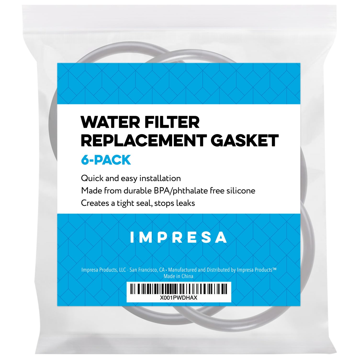 Impresa O-Rings Water Filter Replacement Gaskets - 6 Pack - Tight Seal and Stops Leaks - Quick and Easy to Install - Compatible with Whole Home Water Filtration System (2.5 in)