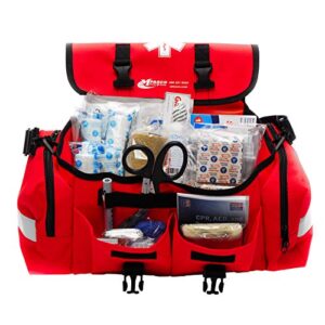 mfasco - first aid kit - complete emergency response trauma bag - for natural disasters - red